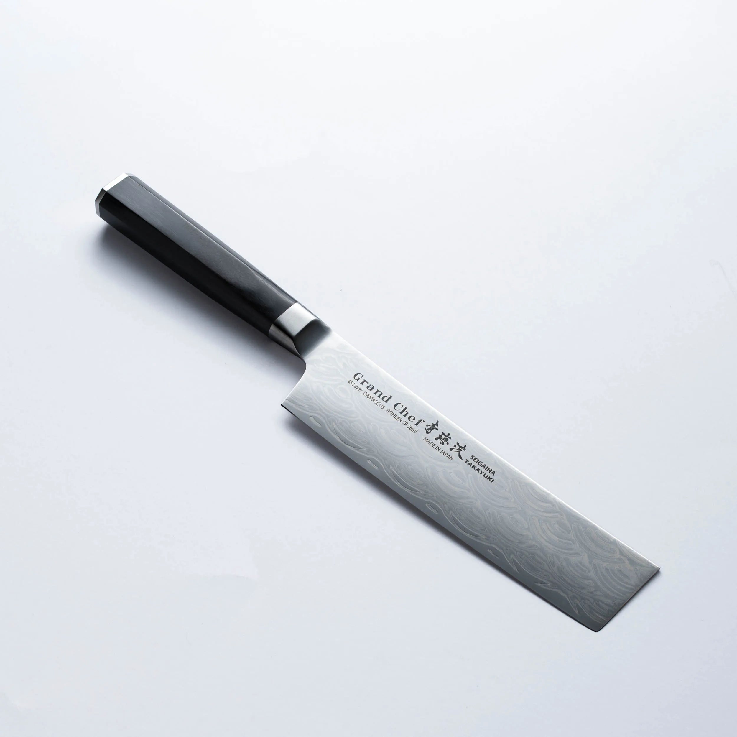 SAKAI TAKAYUKI - SEIGAIHA - Nakiri 45 Layer Damascus Hammered - NAKIRI ...